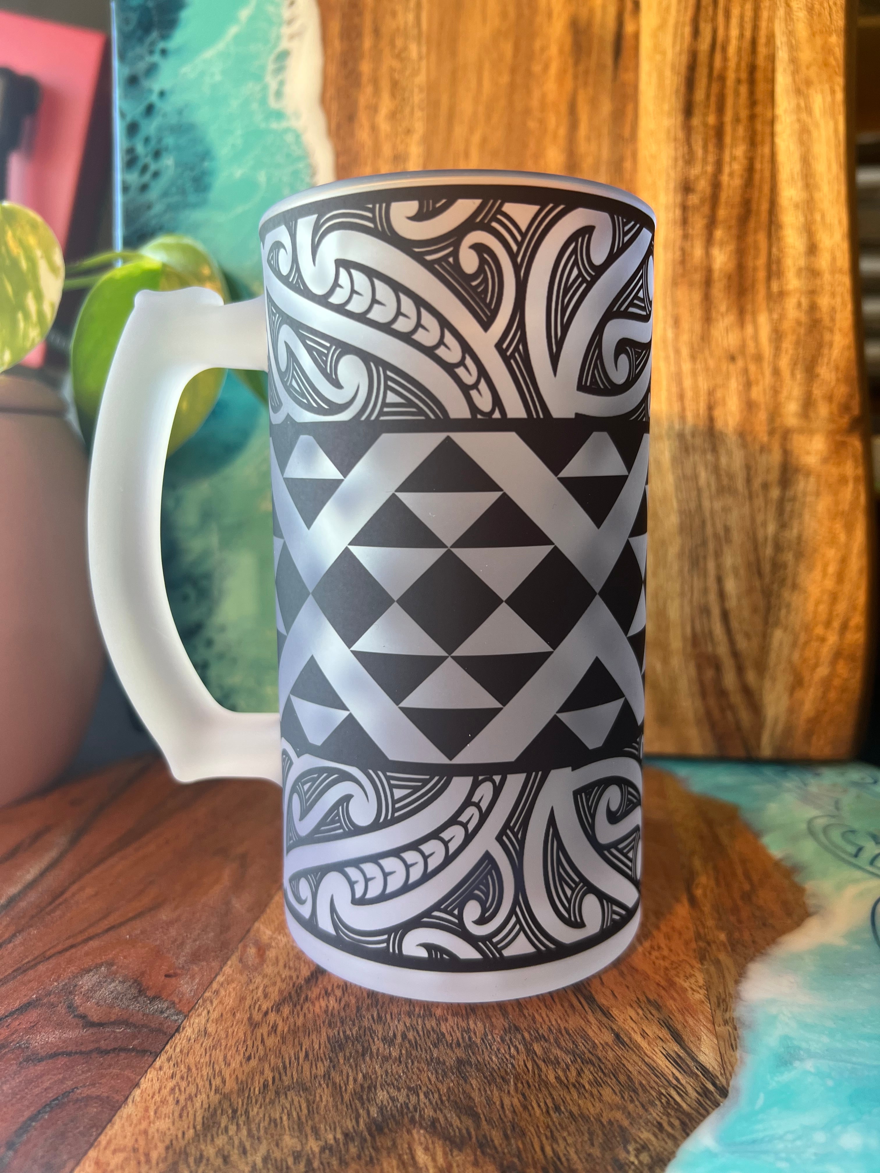 Tūhono Frosted Beer Mugs – Coco Ngati Designs